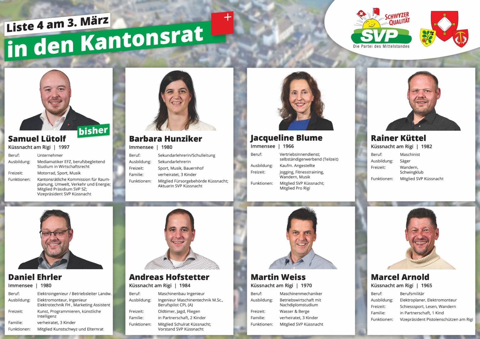 Vorstellung Kantonsratskandidaten der SVP Küssnacht - SVP Küssnacht